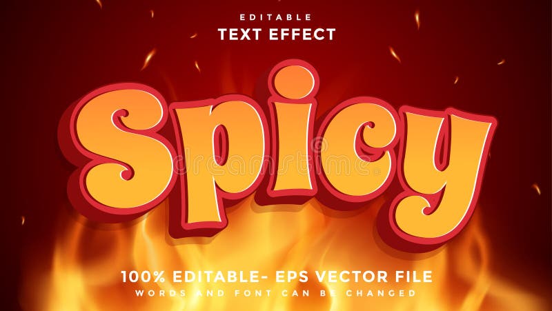 3d Gradient Spicy Editable Text Effect Design, Effect Saved in Graphic ...