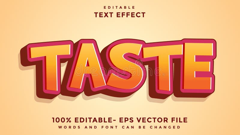 3d Gradient Word Taste Editable Text Effect Design Template, Effect ...