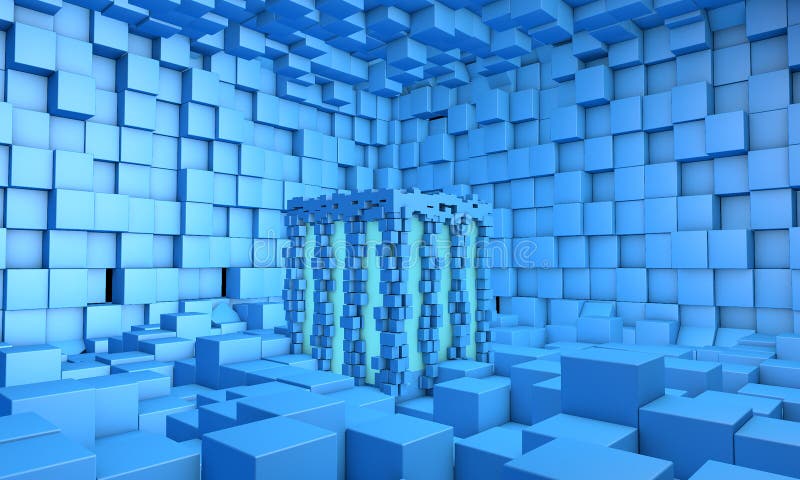 3d Gradients Cube Wallpaper Room Stock Illustration - Illustration of ...