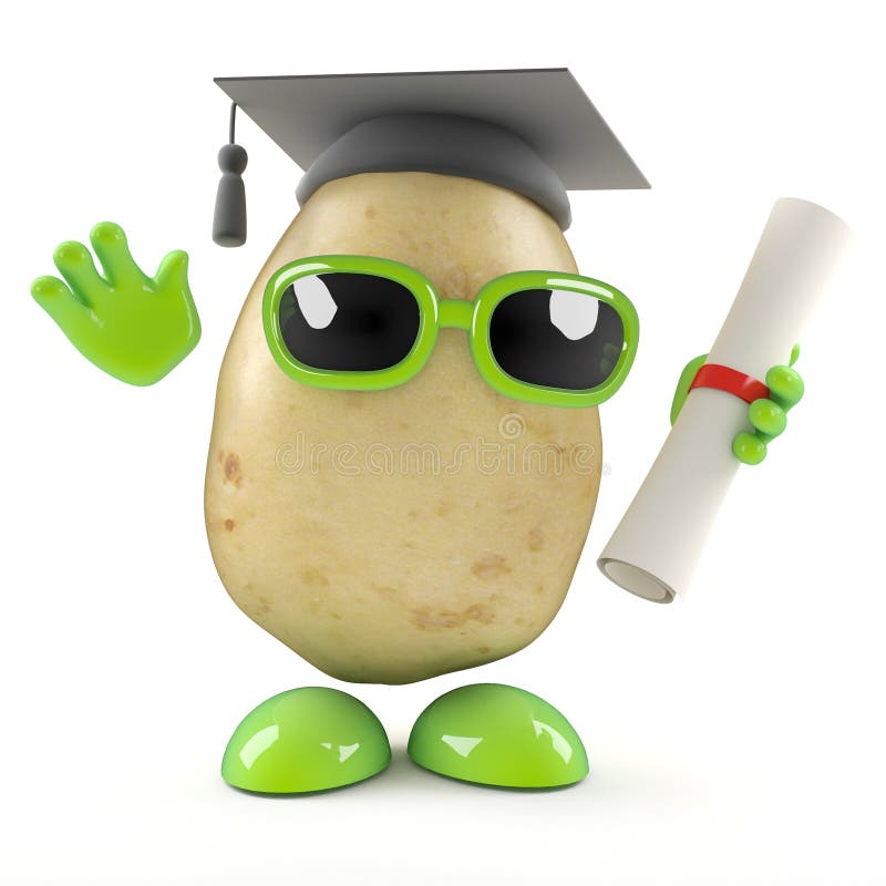 3d Graduate potato stock illustration. Illustration of organic - 41309176