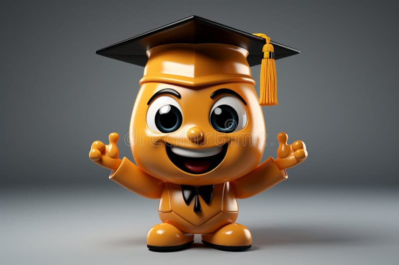 Graduation Cap Emoji Icon University Hat Celebration Vector Symbol ...