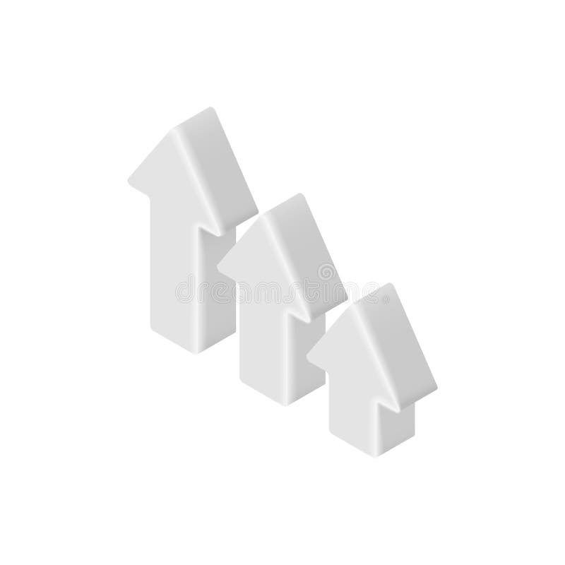 3D Graph Arrows Icon. Vector Isometric Chart, Data Visualization ...