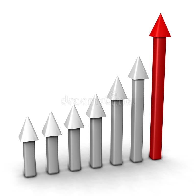 Ascending Arrows stock illustration. Illustration of ascend - 12596524