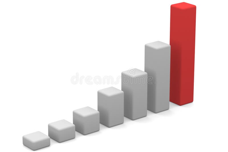 3D Graph with Grey and Red stock illustration. Illustration of success ...