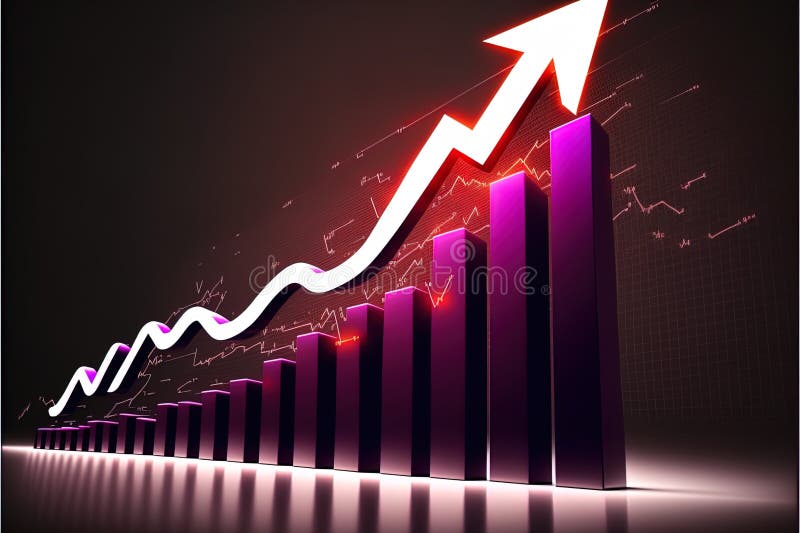 3d Graph Showing Rise in Profits with Arrow. Growing Graph Business ... 3d Graph Showing Rise in Profits with Arrow. Growing Graph Business ...