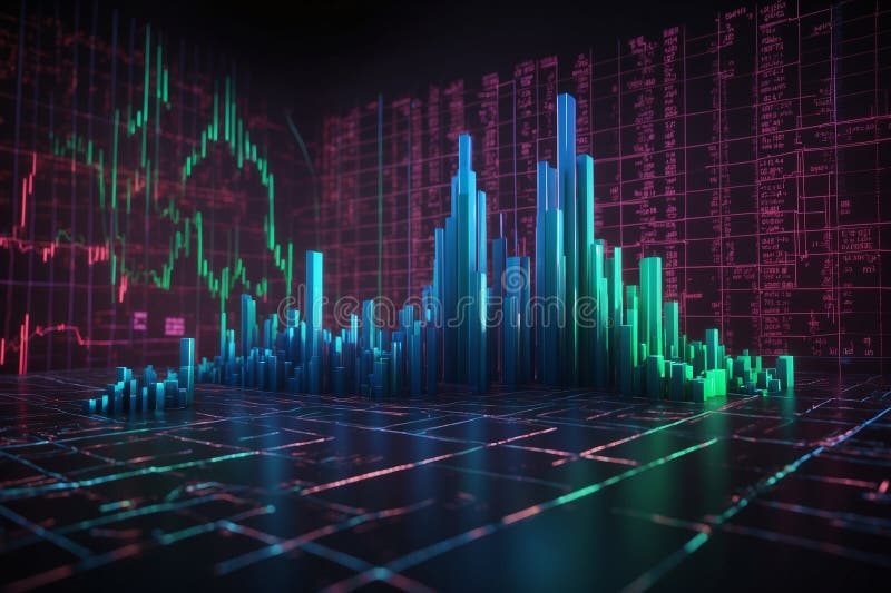 3D Graph of Stock Movements Going Up and Down Stock Image - Image of ...