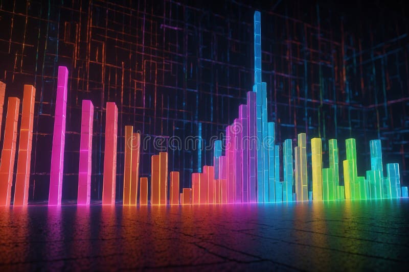 3D Graph of Up and Down Stock Movements in the Form of a Bar Chart ...