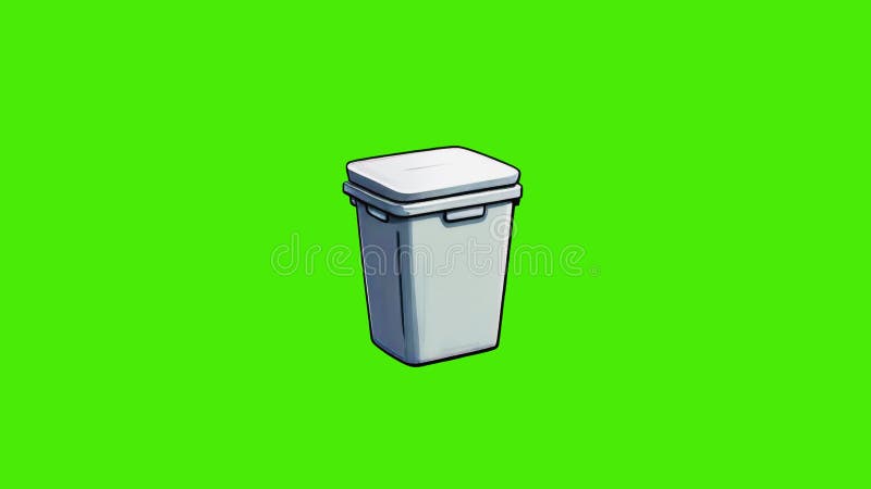 2d Graphic Animation Icon of a Trash Can Isolated on a Green Screen ...