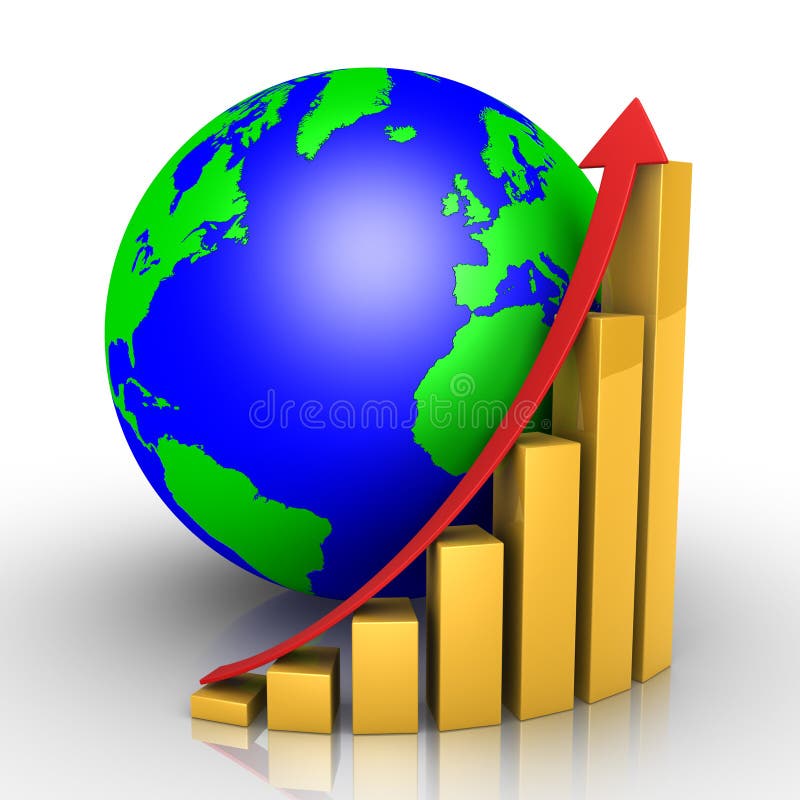 Graphic chart and earth stock illustration. Illustration of growth ...