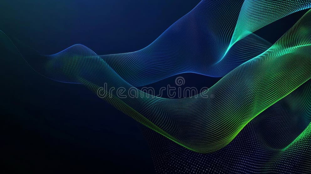 A 3D Graphic of Data Lines, Wireless Data Loops, and Cyber Stripes ...