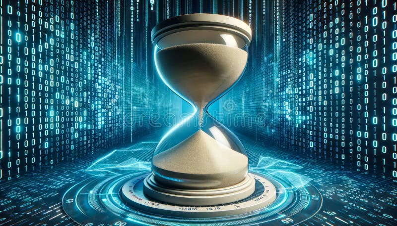 3D Graphic of a Giant Hourglass Where Sand Grains are Replaced by ...