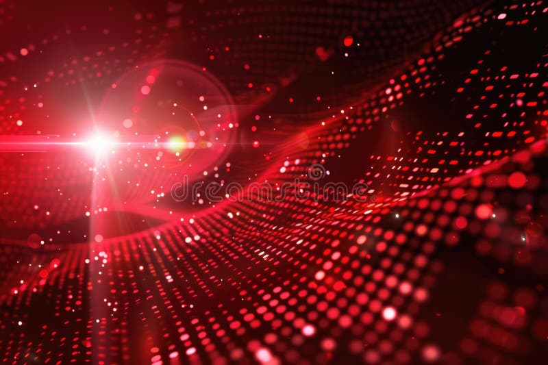 3D Graphic of Interconnected Red Glowing Lines Surrounding the Globe ...