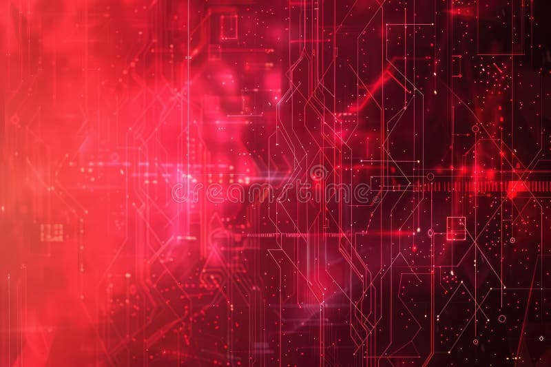 3D Graphic of Interconnected Red Glowing Lines Surrounding the Globe ...