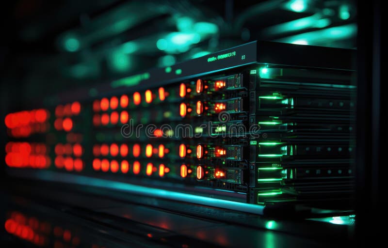 3D Graphics Concept, Big Data Center, Activates Servers, Information ...