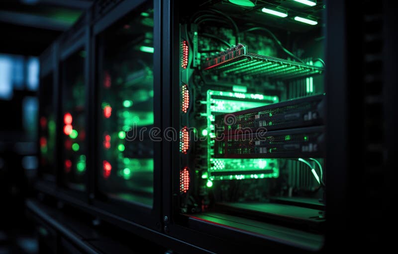 3D Graphics Concept, Big Data Center, Activates Servers, Information ...