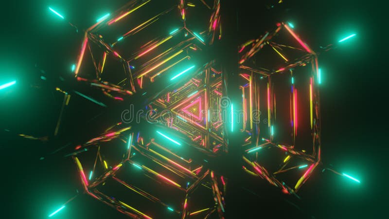Rhythmic Neon Lights on a Seamless Disco VJ Loop Stock Video - Video of ...