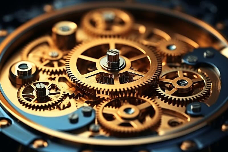 3d Graphics Style of Mechanical Gears in Motion, Engineering ...