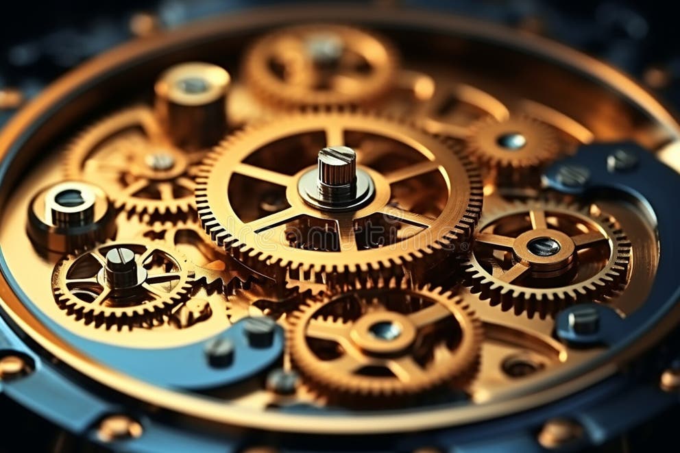 3d Graphics Style of Mechanical Gears in Motion, Engineering ...