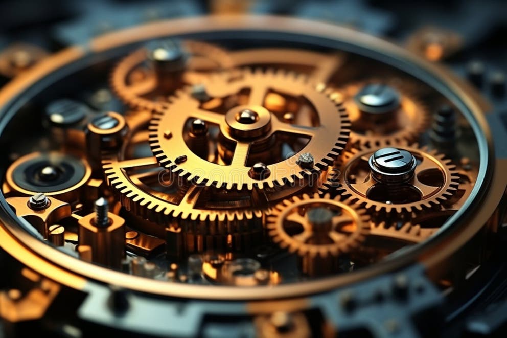 3d Graphics Style of Mechanical Gears in Motion, Engineering ...
