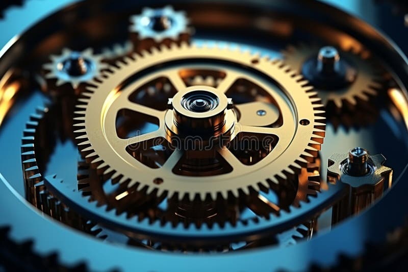3d Graphics Style of Mechanical Gears in Motion, Engineering ...