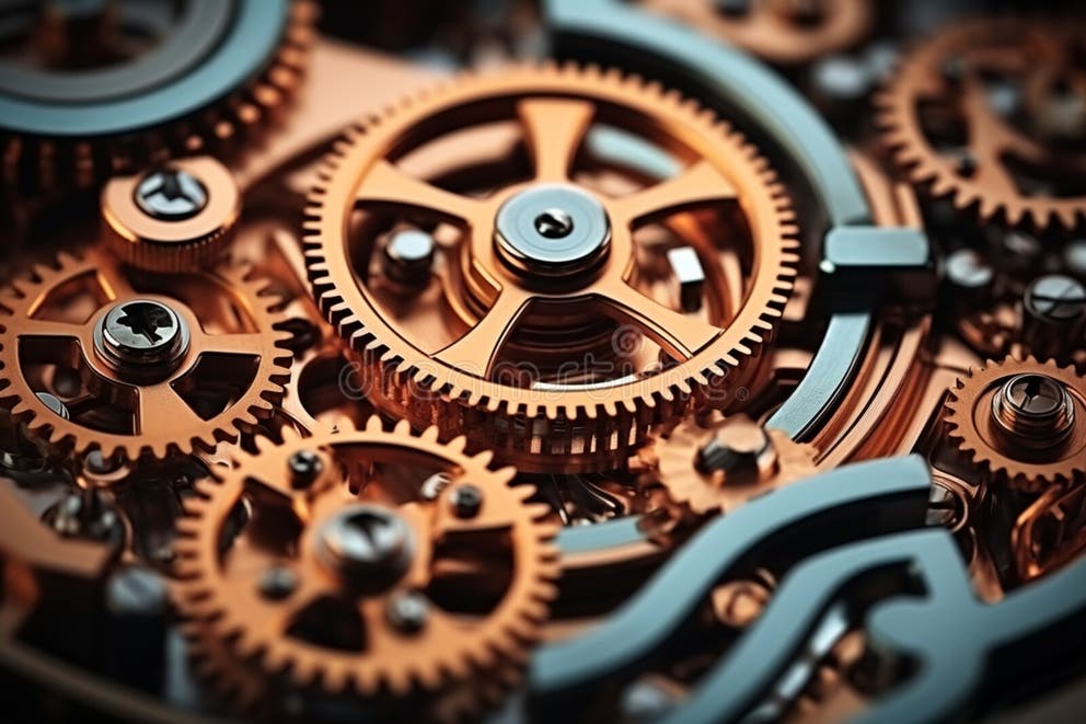 3d Graphics Style of Mechanical Gears in Motion, Engineering ...