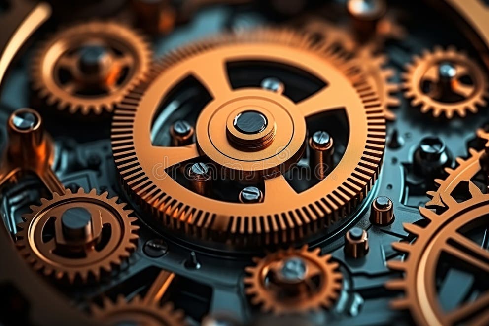 3d Graphics Style of Mechanical Gears in Motion, Engineering ...