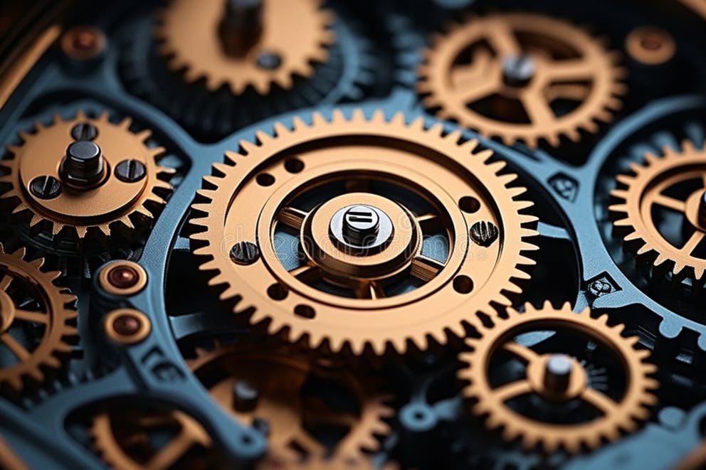 3d Graphics Style of Mechanical Gears in Motion, Engineering ...