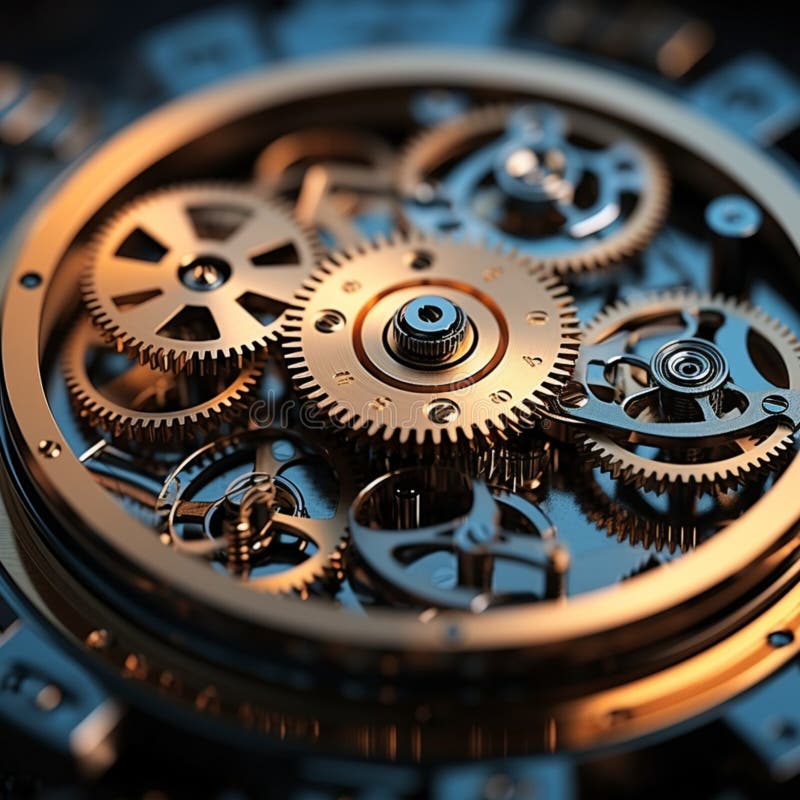 3d Graphics Style of Mechanical Gears in Motion, Engineering ...
