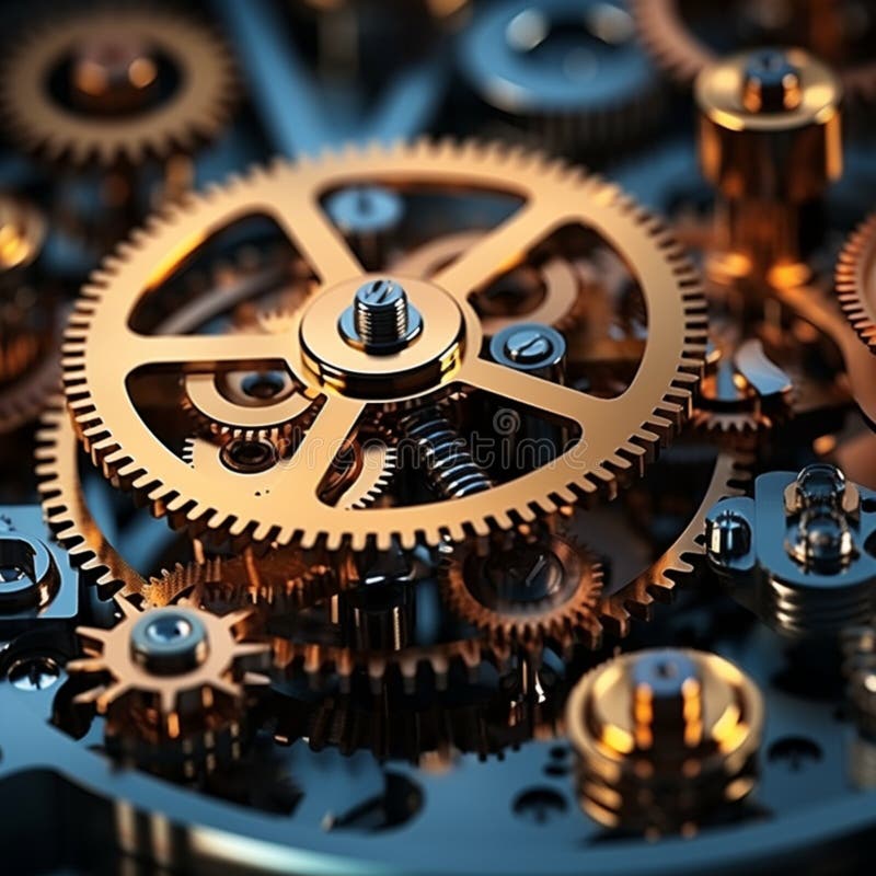 3d Graphics Style of Mechanical Gears in Motion, Engineering ...