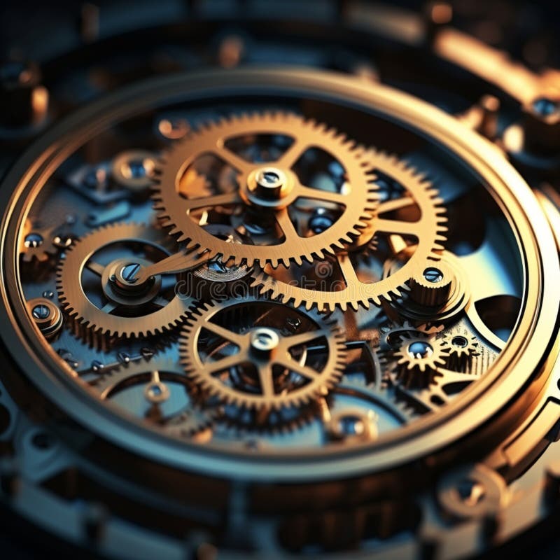 3d Graphics Style of Mechanical Gears in Motion, Engineering ...