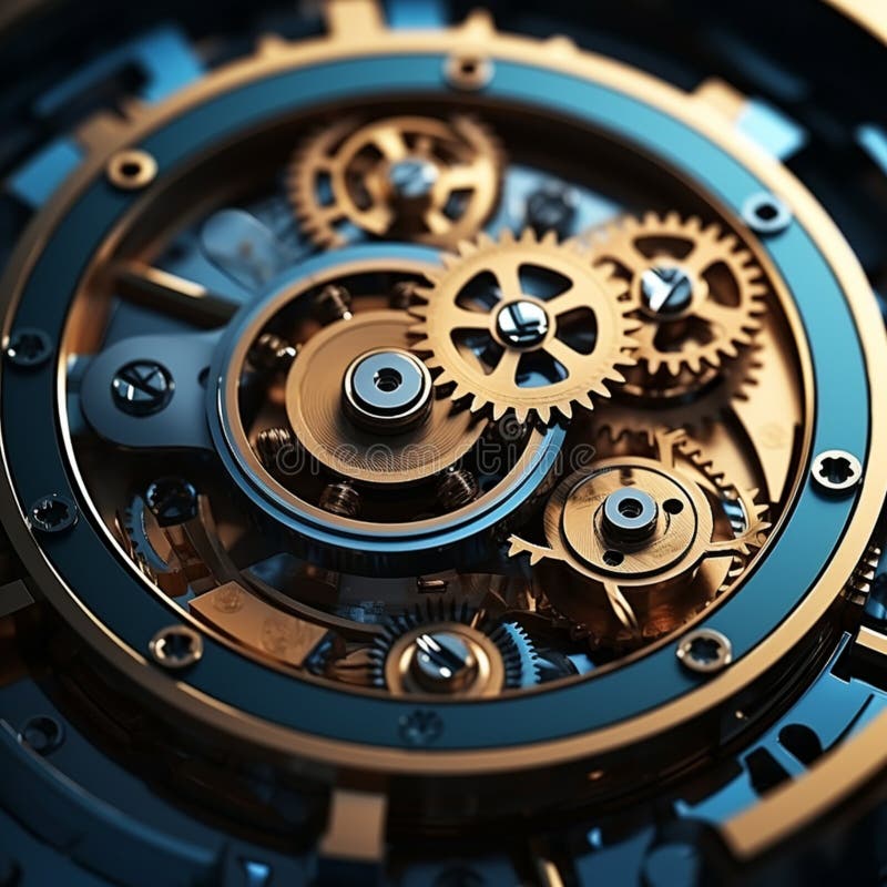 3d Graphics Style of Mechanical Gears in Motion, Engineering ...
