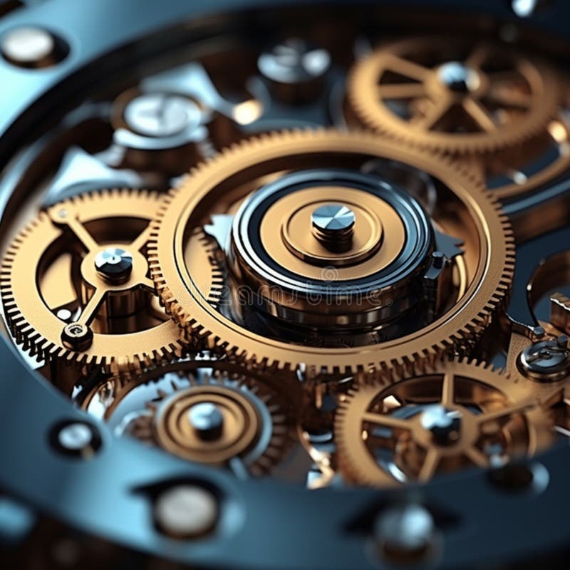 3d Graphics Style of Mechanical Gears in Motion, Engineering ...