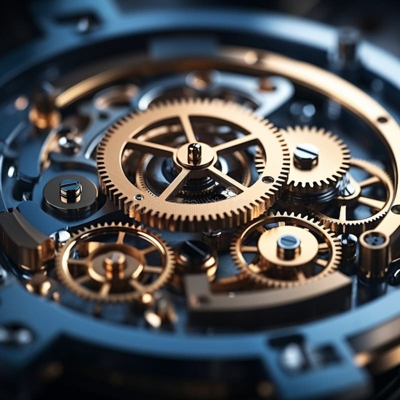 3d Graphics Style of Mechanical Gears in Motion, Engineering ...