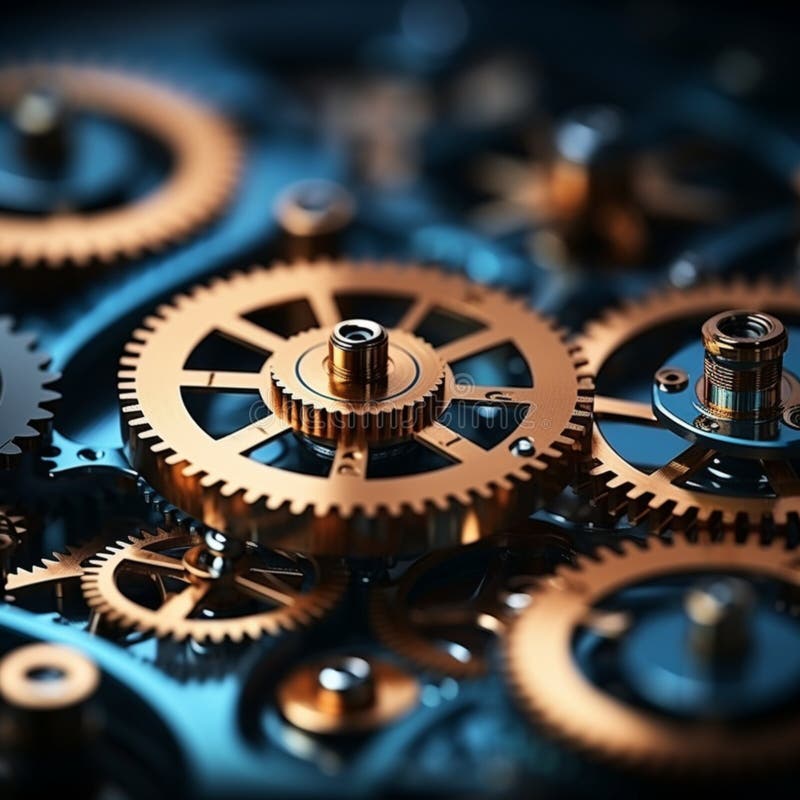 3d Graphics Style of Mechanical Gears in Motion, Engineering ...