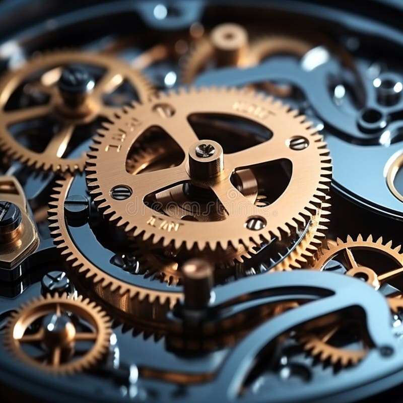 3d Graphics Style of Mechanical Gears in Motion, Engineering ...