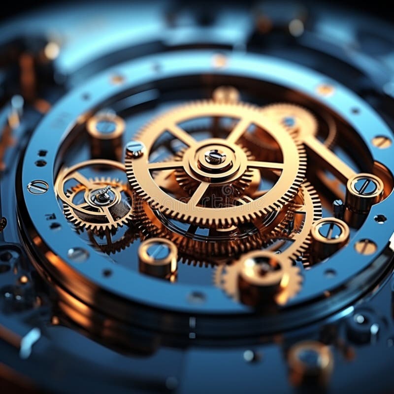 3d Graphics Style of Mechanical Gears in Motion, Engineering ...