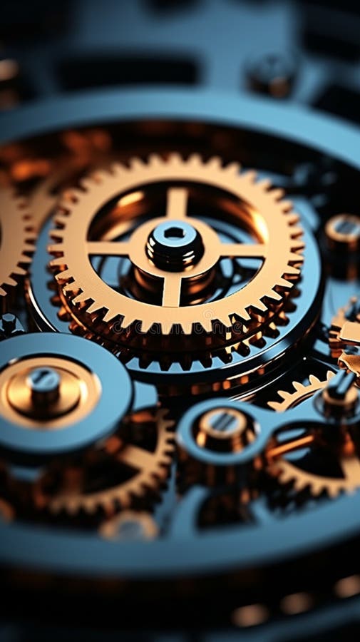 3d Graphics Style of Mechanical Gears in Motion, Engineering ...