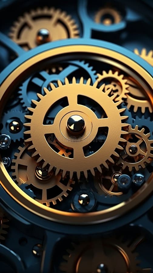 3d Graphics Style of Mechanical Gears in Motion, Engineering ...