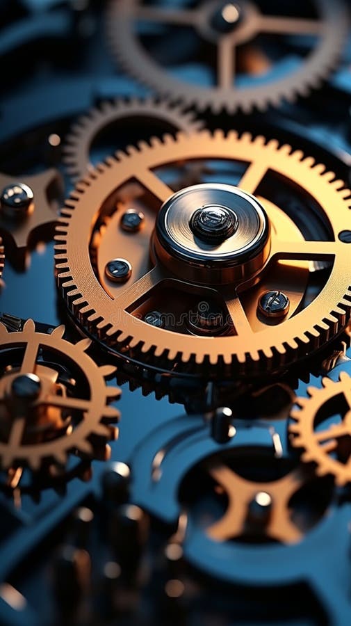 3d Graphics Style of Mechanical Gears in Motion, Engineering ...