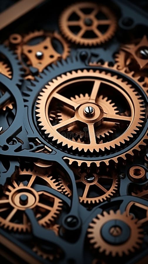 3d Graphics Style of Mechanical Gears in Motion, Engineering ...