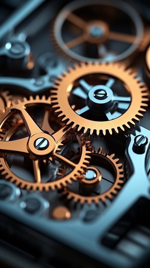 3d Graphics Style of Mechanical Gears in Motion, Engineering ...