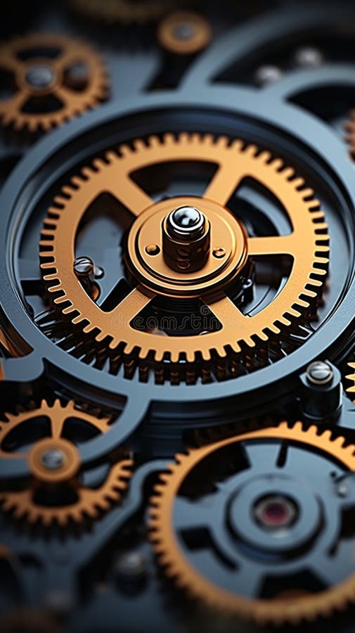 3d Graphics Style of Mechanical Gears in Motion, Engineering ...