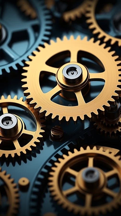 3d Graphics Style of Mechanical Gears in Motion, Engineering ...