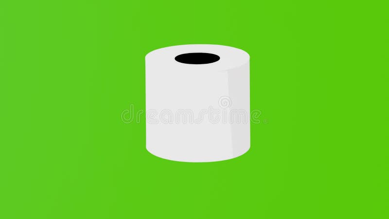 2d Graphics Toilet Paper Roll Isolated on a Green Screen Stock Footage ...