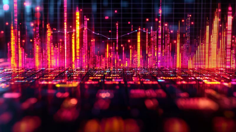 3D Graphs with Vibrant Colors and Digital Design Stock Illustration ...