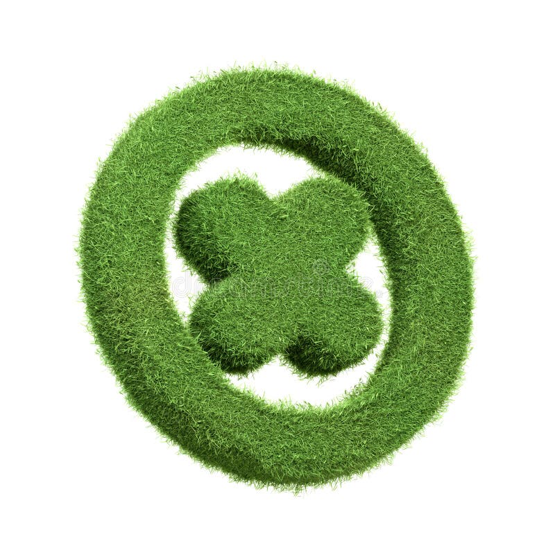 3D Grass Circle with Cross Icon Stock Illustration - Illustration of ...