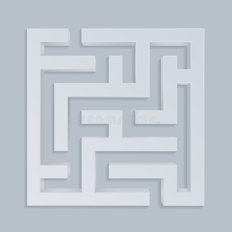 3d gray maze. Top view stock vector. Illustration of complex - 132712241