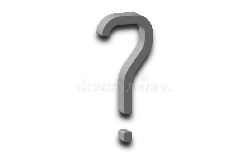 3d Gray Question Mark on a White Background Stock Illustration ...