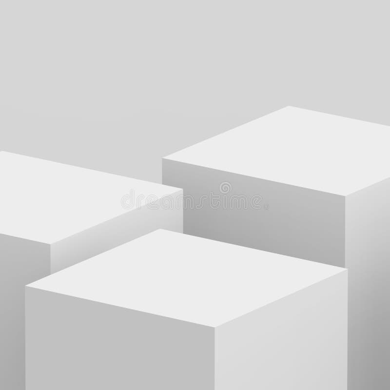 3d Gray White Cube And Box Podium Minimal Scene Studio Background ...