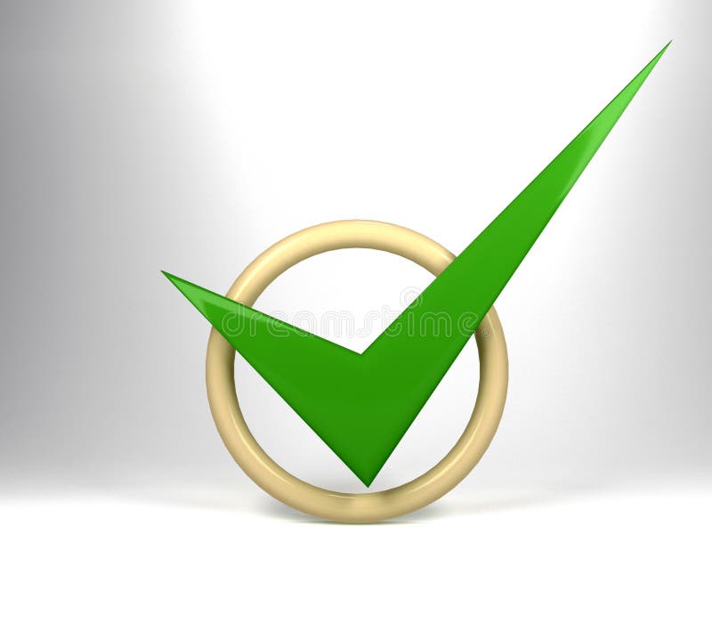 3d Green Check Mark stock illustration. Illustration of icon - 242797343